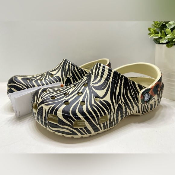 CROCS | Shoes | New Crocs Classic Animal Remix Clog Sandals Zebra Print ...